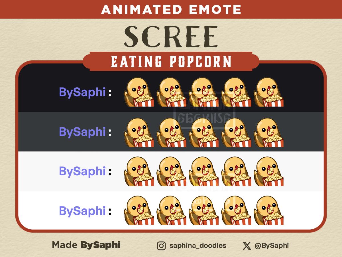 FFXIV Scree Serpent of Ronka Eating Popcorn Animated Emote | Twitch ...
