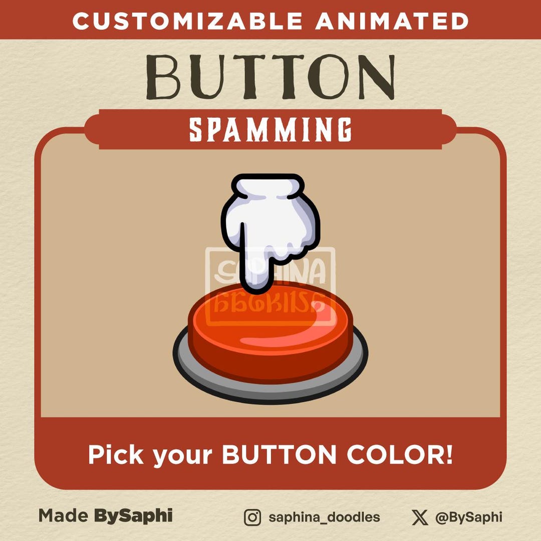 Customizable Button Spamming Animated Emote | Twitch, Discord, Etc. - Etsy