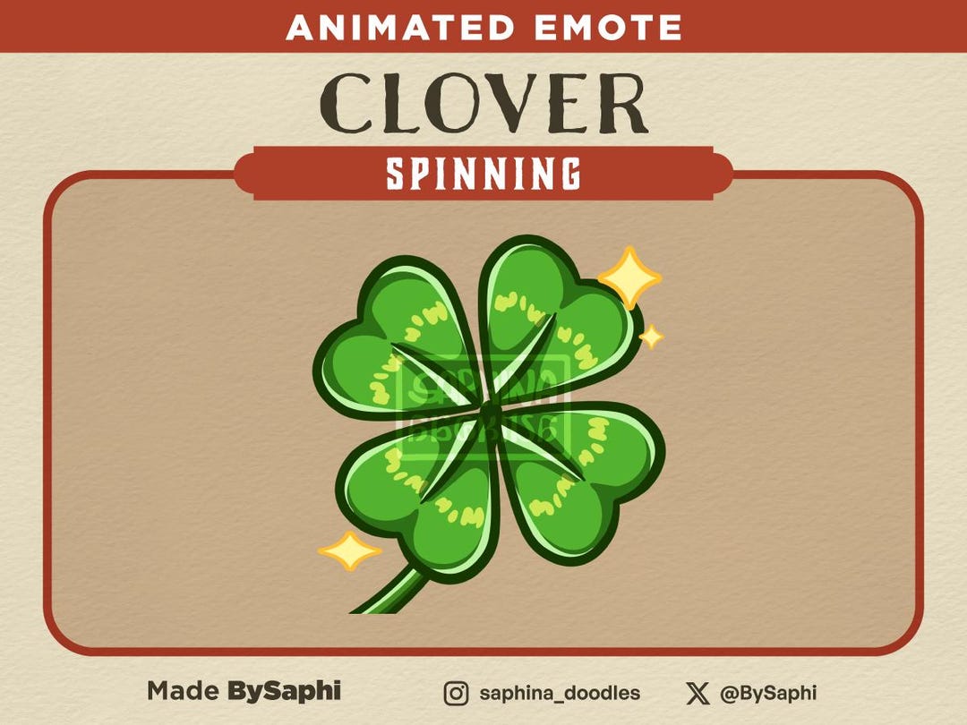 Spinning Four-leaf Clover Animated Emote | Twitch, Discord, Etc. - Etsy