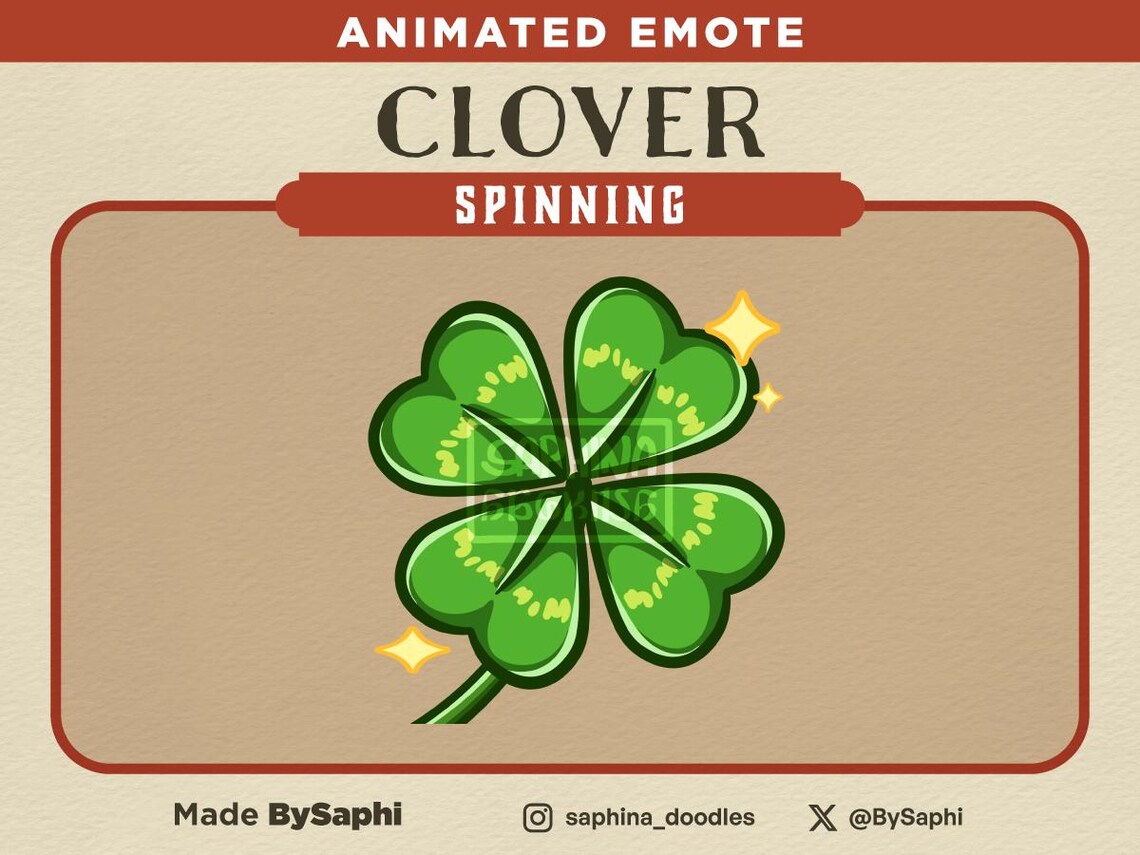 Spinning Four-leaf Clover Animated Emote | Twitch, Discord, Etc. - Etsy