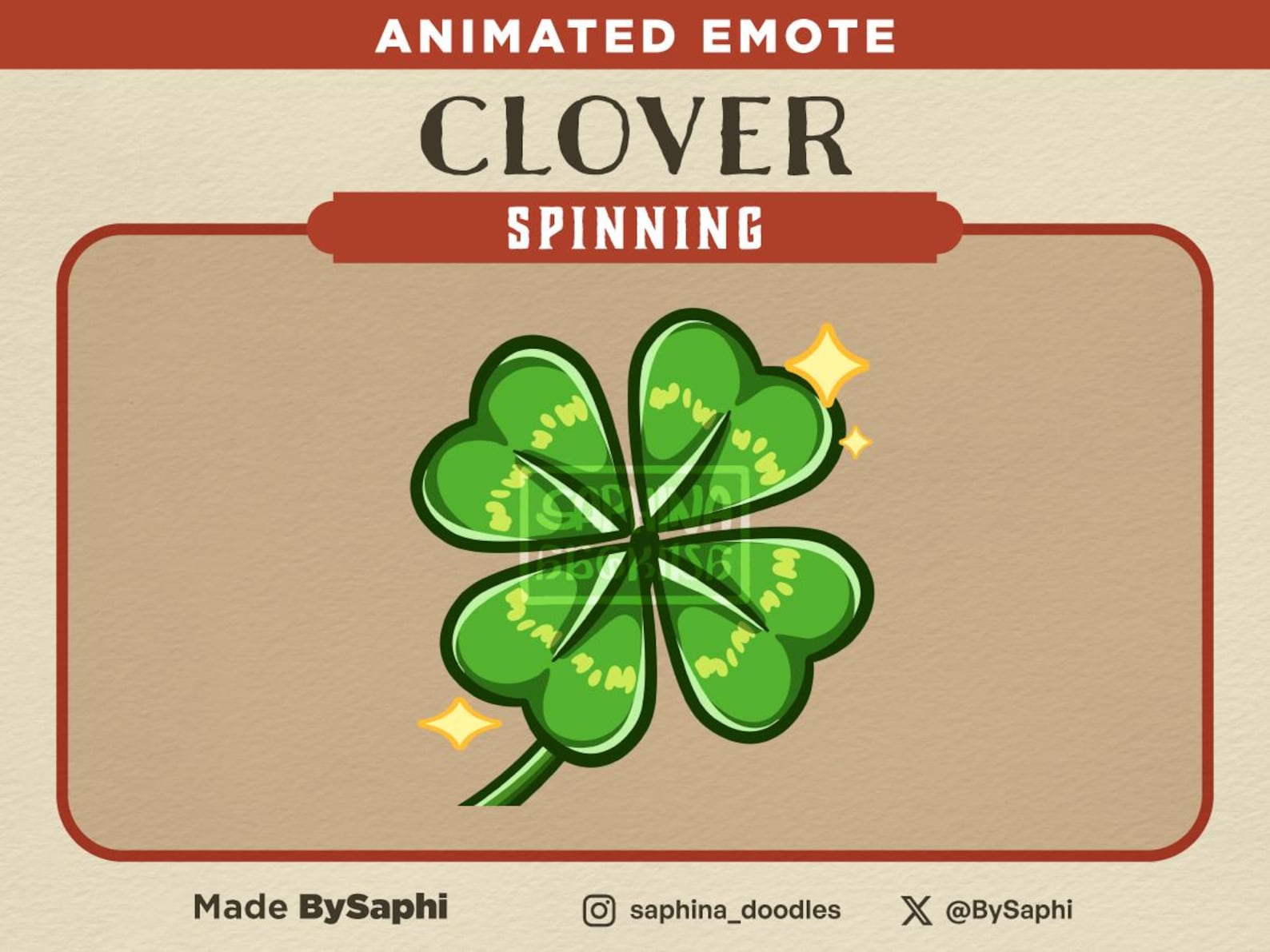 Spinning Four-leaf Clover Animated Emote | Twitch, Discord, Etc. - Etsy