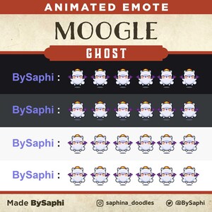 Final Fantasy Moogle Ghost Animated Emote | Twitch, Discord, Etc. - Etsy