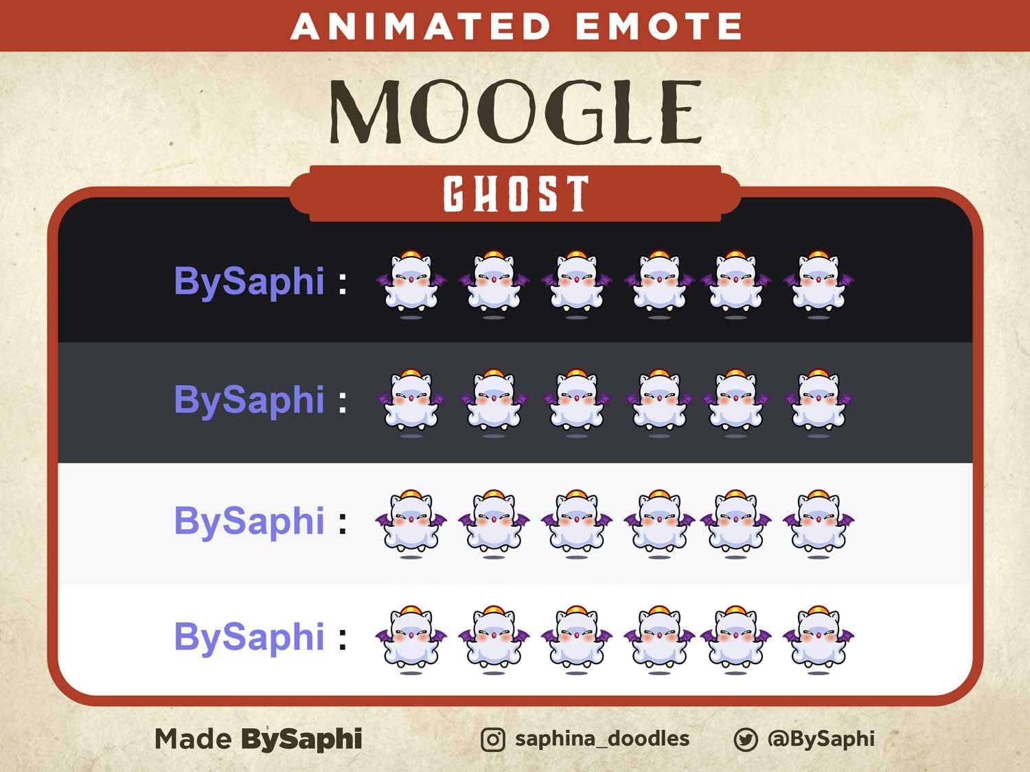 Final Fantasy Moogle Ghost Animated Emote | Twitch, Discord, Etc. - Etsy