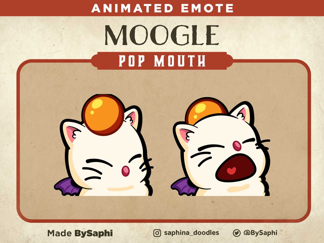 FFXIV Moogle Pop Mouth Animated Emote | Discord, Twitch, Etc. - Etsy