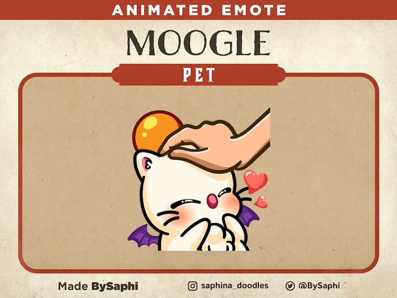Final Fantasy Moogle Pet Animated Emote | Twitch, Discord, Etc. - Etsy