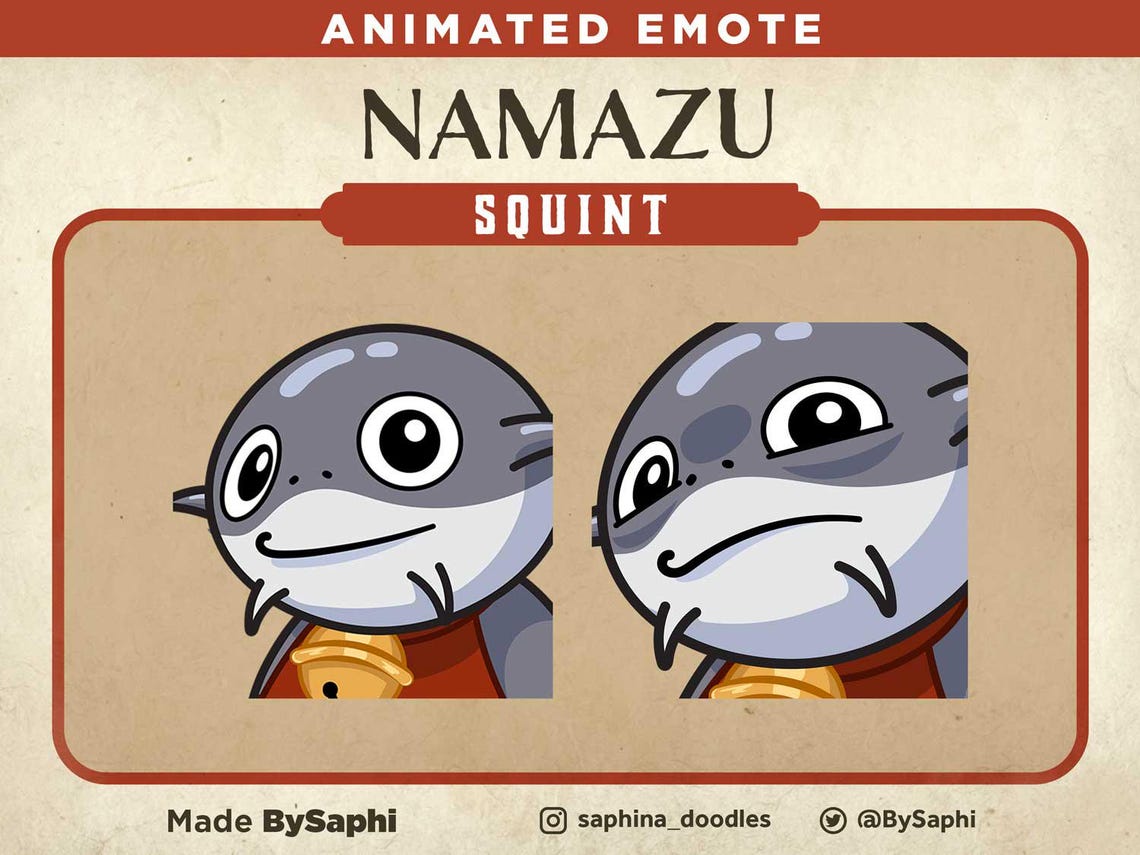 FFXIV Namazu Squint Animated Emote | Twitch, Discord, Etc. - Etsy