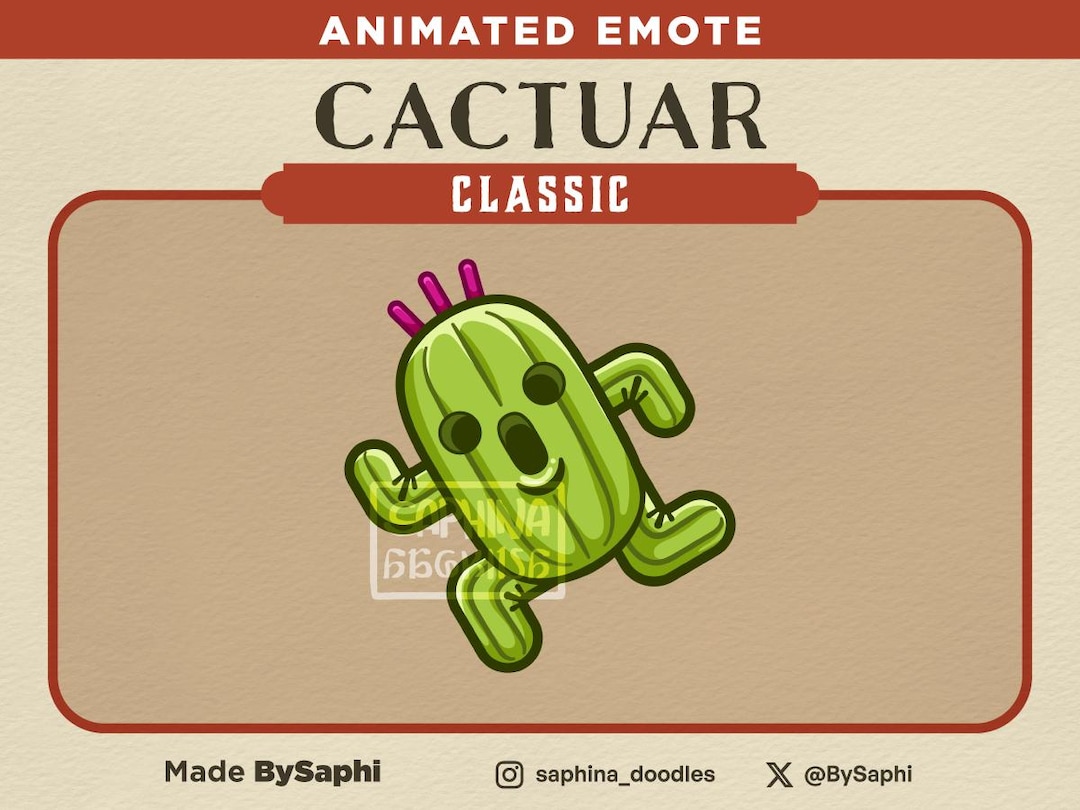 Final Fantasy Cactuar Sabotender Animated Emote | Twitch, Discord, Etc ...