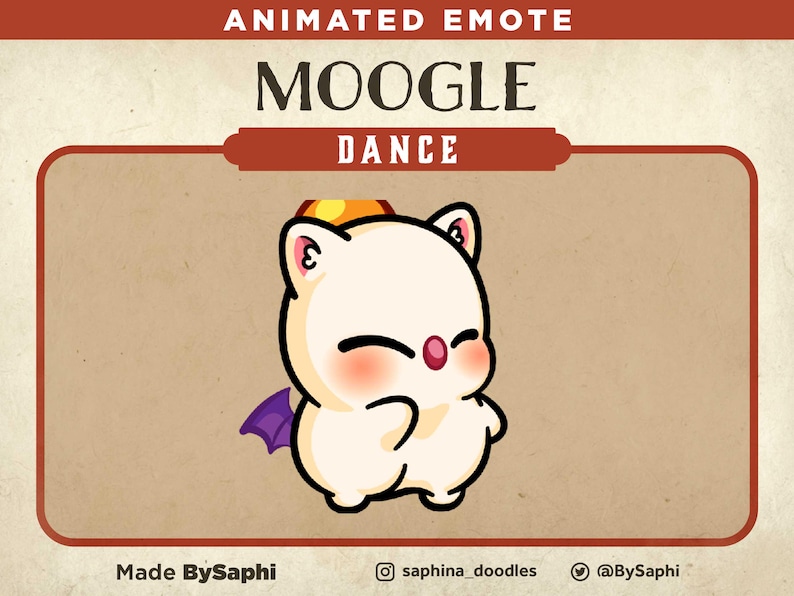 Final Fantasy Moogle Dance Animated Emote | Discord, Twitch, Etc ...