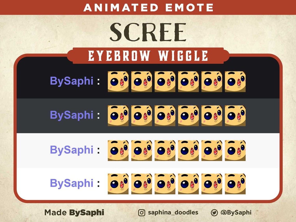 FFXIV Scree Eyebrow Wiggle Animated Emote | Twitch, Discord, Etc. - Etsy