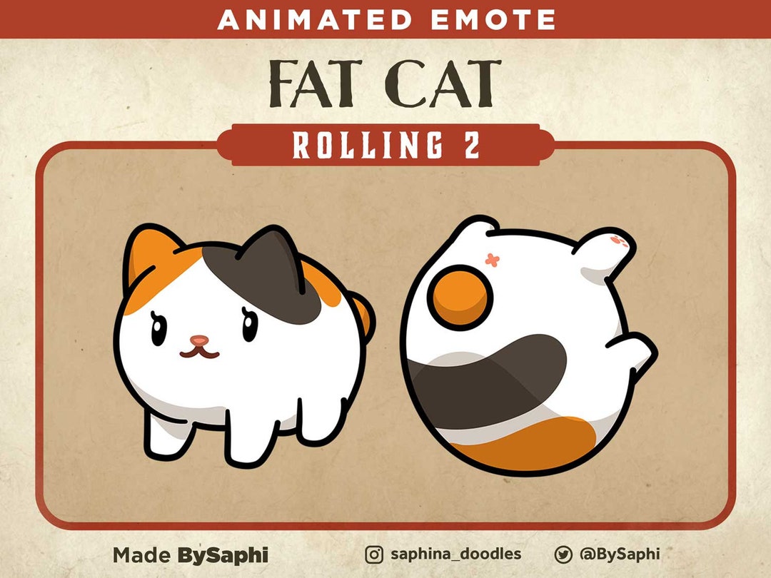 Final Fantasy Fat Cat Rolling 2 Animated Emote | Twitch, Discord, Etc ...