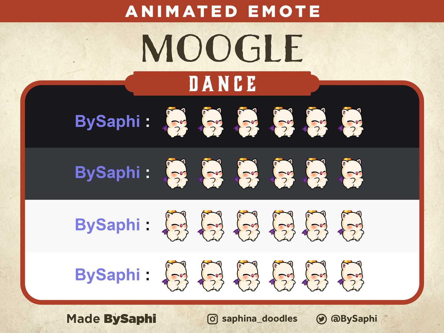 Final Fantasy Moogle Dance Animated Emote | Discord, Twitch, Etc. - Etsy