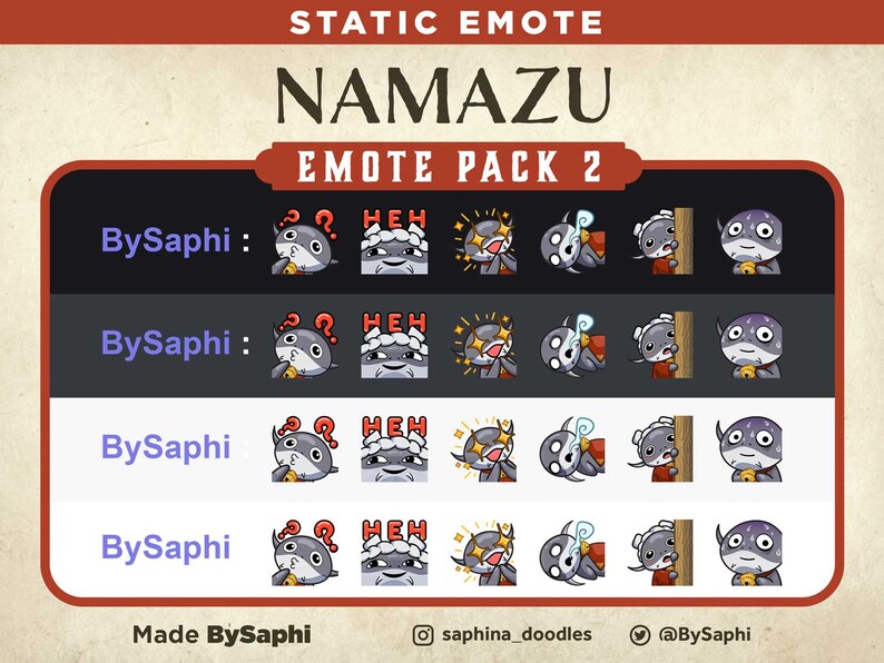 FFXIV Namazu Emote Pack 2 | Twitch, Discord, Etc. - Etsy