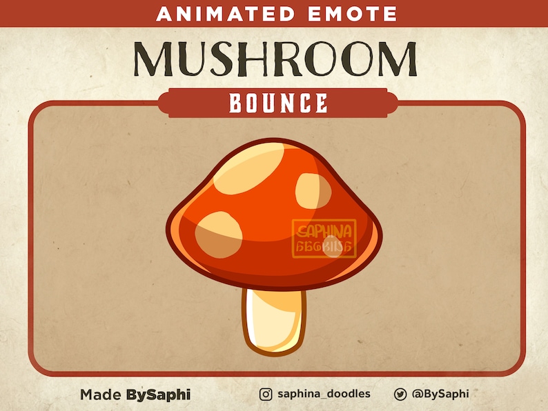Mushroom Bounce Animated Emote | Twitch, Discord, Etc. - Etsy