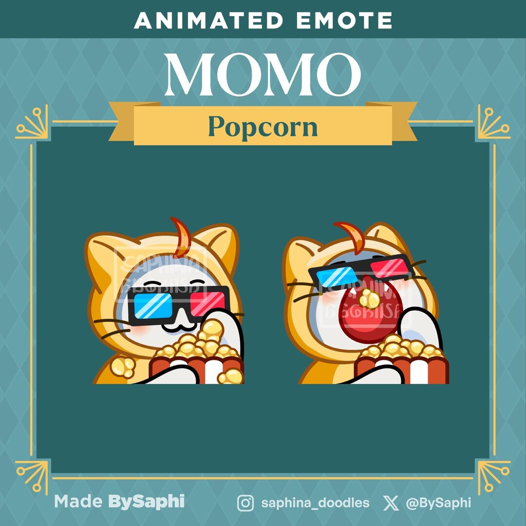 Infinity Nikki Momo Popcorn Animated Emote | Twitch, Discord, Etc. - Etsy