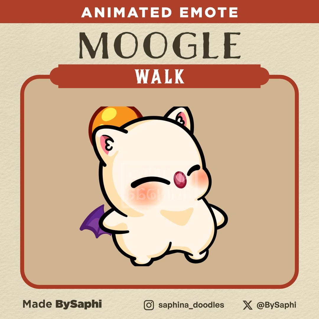 Final Fantasy Moogle Walk Animated Emote | Twitch, Discord, Etc. - Etsy