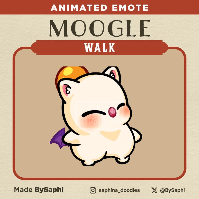 Final Fantasy Moogle Walk Animated Emote | Twitch, Discord, Etc. - Etsy ...