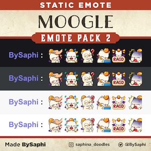 Final Fantasy Moogle Emote Pack 2 | Twitch, Discord, Etc. - Etsy UK