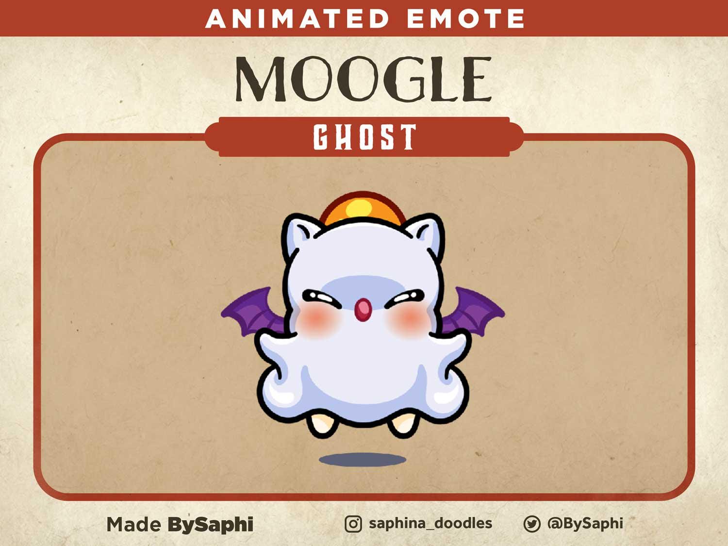 Final Fantasy Moogle Ghost Animated Emote | Twitch, Discord, Etc. - Etsy