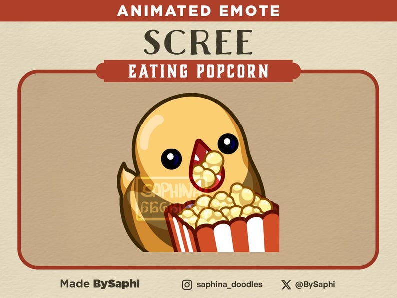 FFXIV Scree Serpent of Ronka Eating Popcorn Animated Emote | Twitch ...