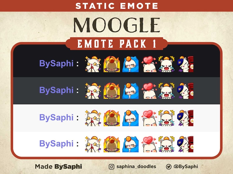 FFXIV Moogle Emote Pack 1 | Twitch, Discord, Etc. - Etsy
