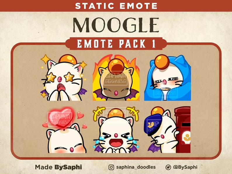 FFXIV Moogle Emote Pack 1 | Twitch, Discord, Etc. - Etsy