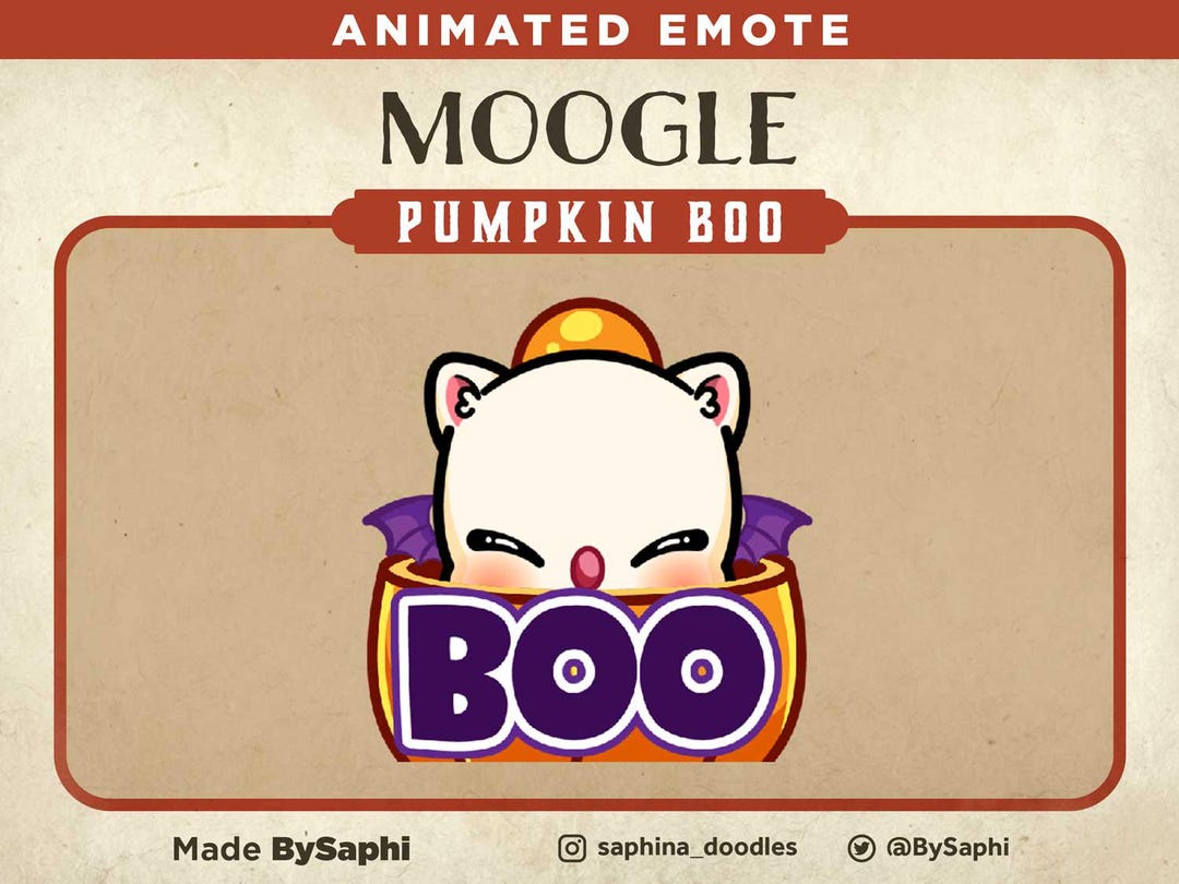 Final Fantasy Moogle Pumpkin Boo Animated Emote | Twitch, Discord, Etc ...
