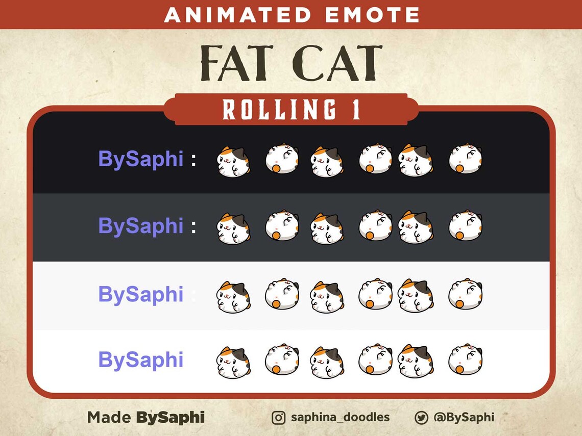 Final Fantasy Fat Cat Rolling 1 Animated Emote | Twitch, Discord, Etc ...