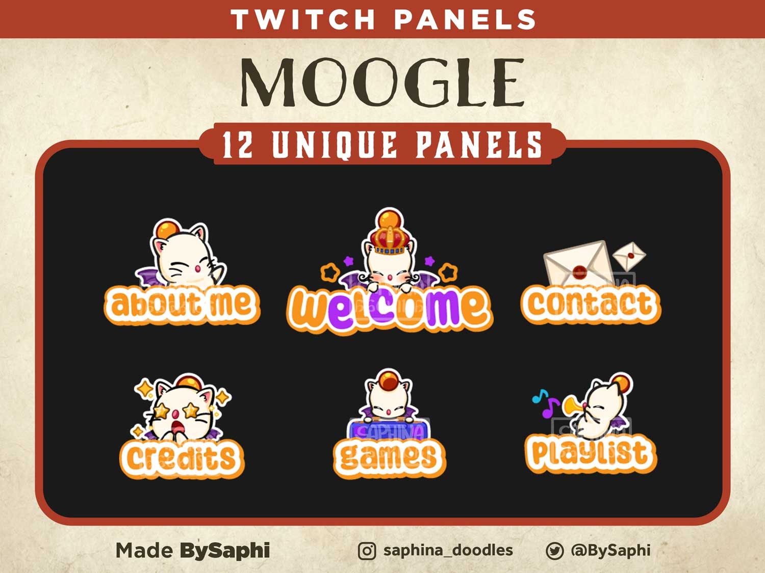 Final Fantasy Moogle Twitch Panels Pack 1 | 12 Unique Panels - Etsy