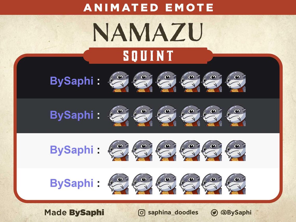 FFXIV Namazu Squint Animated Emote | Twitch, Discord, Etc. - Etsy