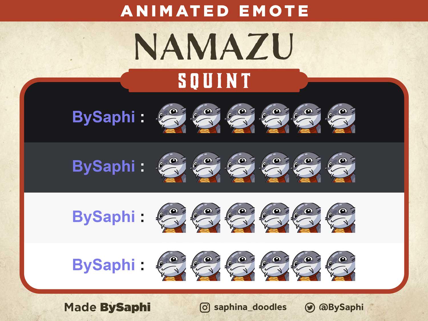FFXIV Namazu Squint Animated Emote | Twitch, Discord, Etc. - Etsy