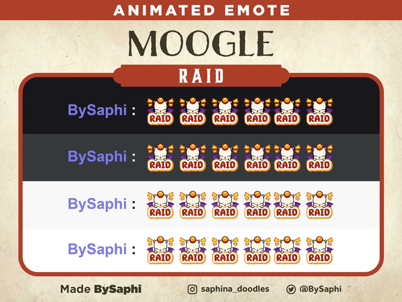 Final Fantasy Moogle Raid Animated Emote | Discord, Twitch, Etc. - Etsy