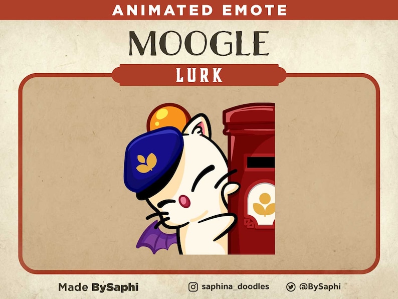 Final Fantasy Mail Moogle Lurk Animated Emote | Twitch, Discord, Etc ...