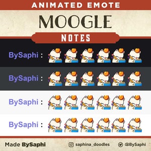 Final Fantasy Moogle Notes Animated Emote | Twitch, Discord, Etc. - Etsy