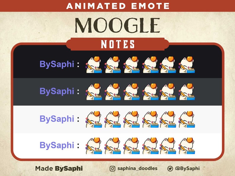 Final Fantasy Moogle Notes Animated Emote | Twitch, Discord, Etc. - Etsy