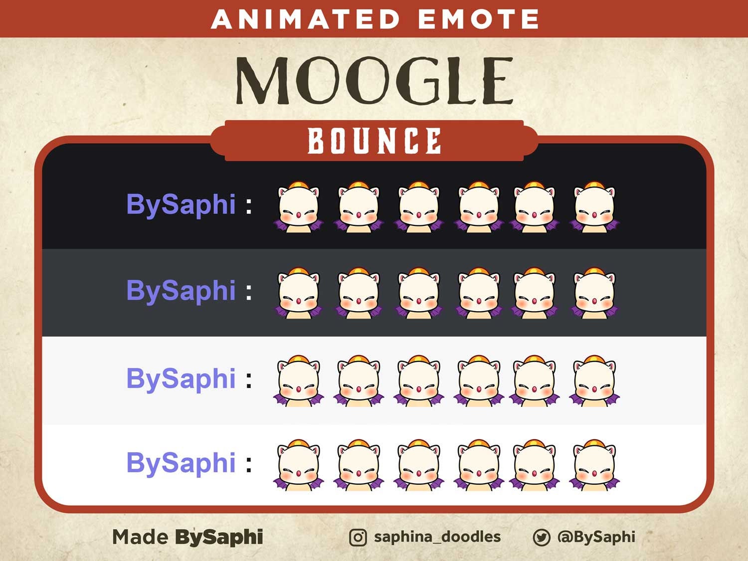 Final Fantasy Moogle Bounce Animated Emote | Twitch, Discord, Etc. - Etsy