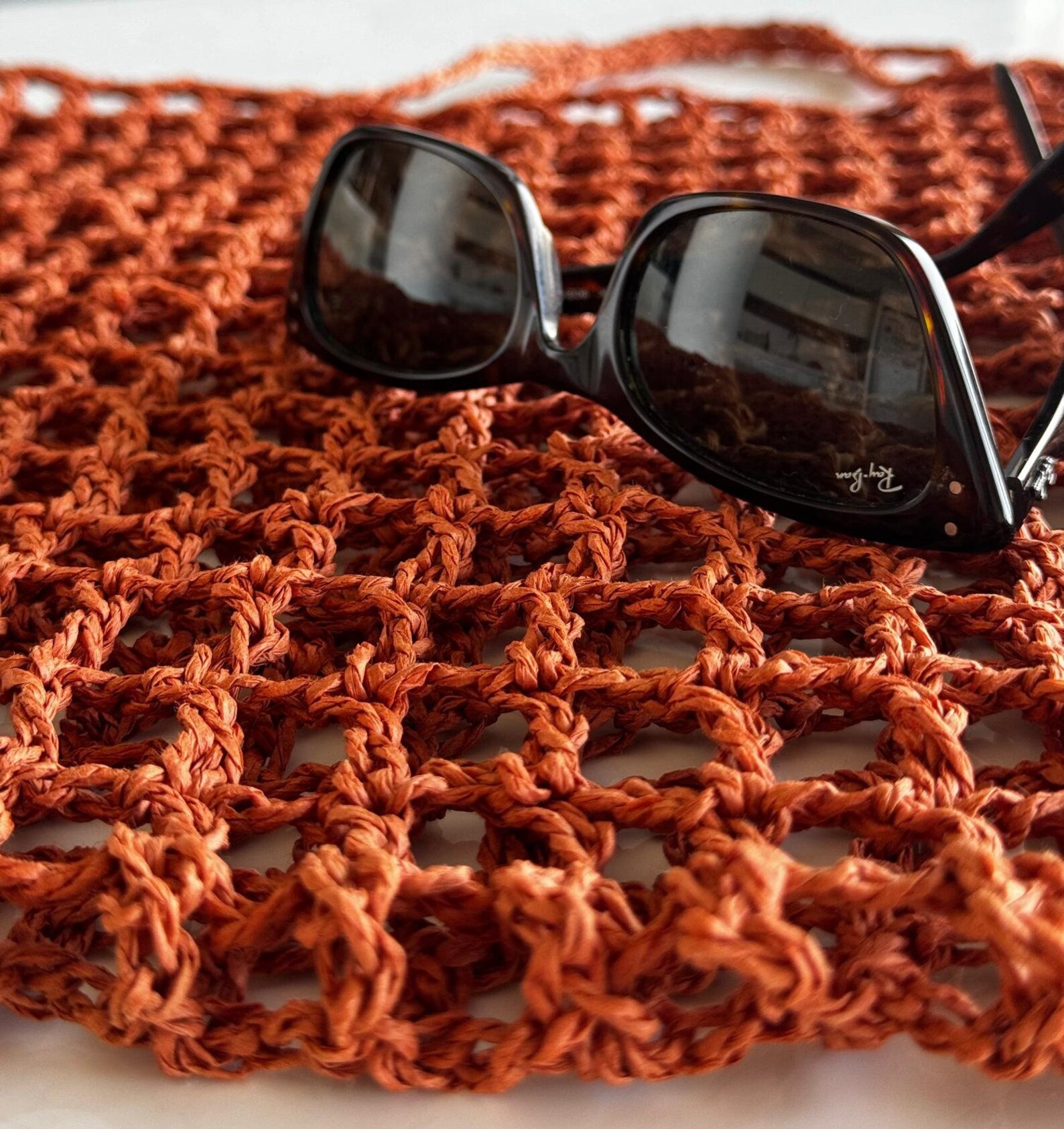 Crochet Fishnet Paper Yarn Tote Bag, Shopping . - Etsy