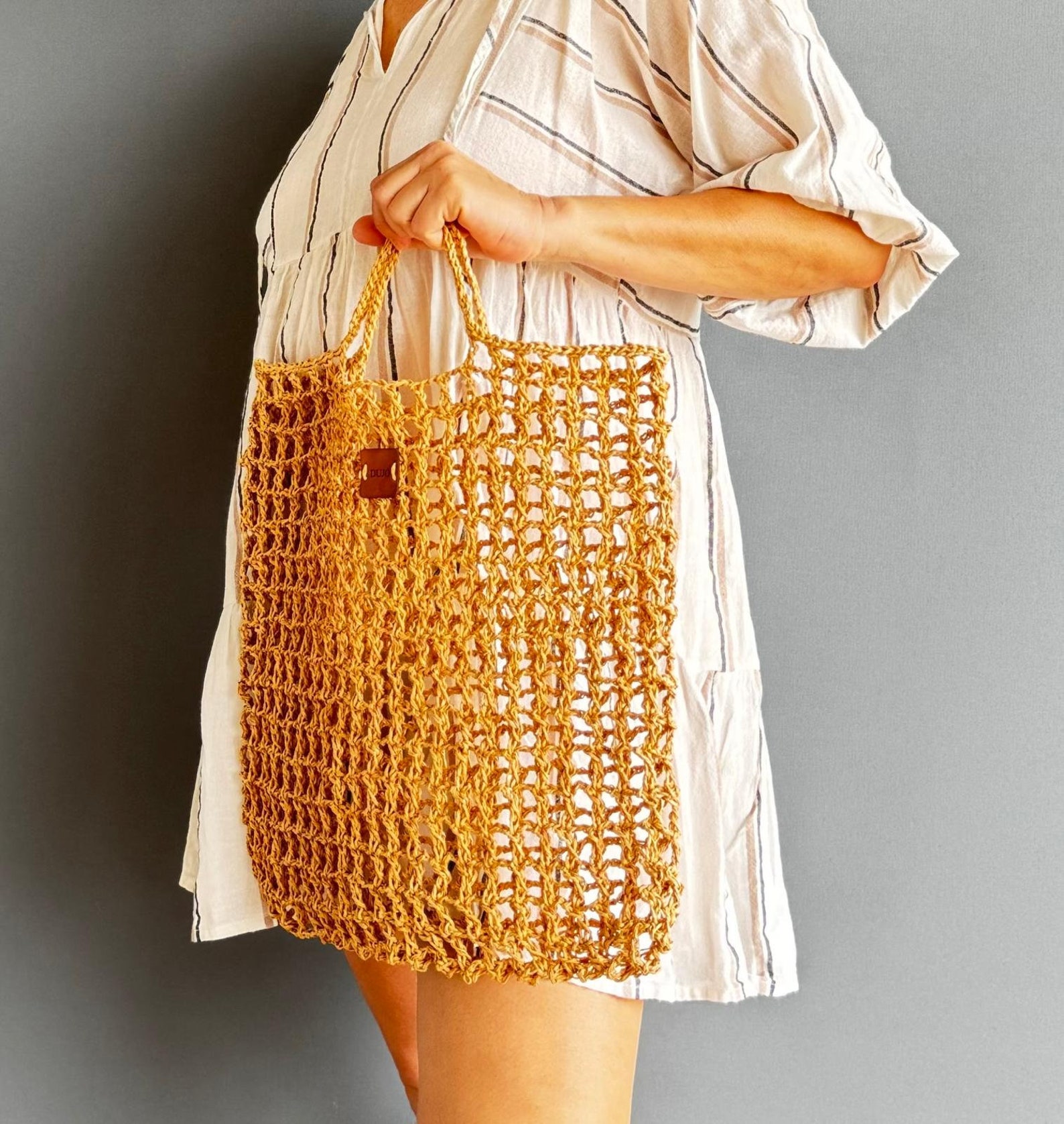 Crochet Fishnet Paper Yarn Tote Bag, Shopping Beach Summer . - Etsy
