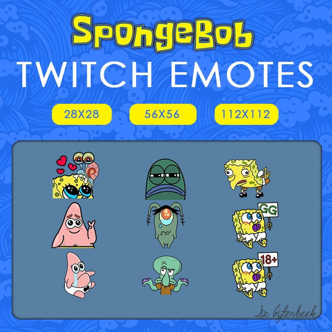 Instant Download Spongebob Twitch Emotes Set of 9 - Etsy