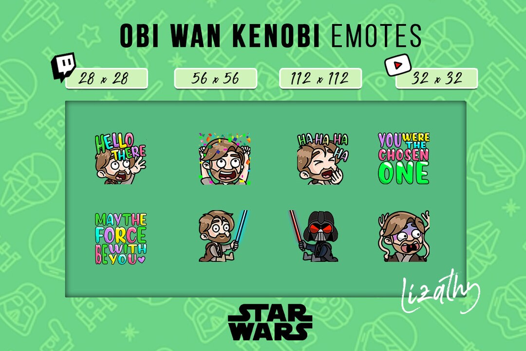 Instant Download Star Wars Obi Wan Kenobi 8 Twitch & Youtube Emotes - Etsy