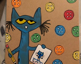 Pete the Cat Inspired Hand Painted Clipboard - Etsy