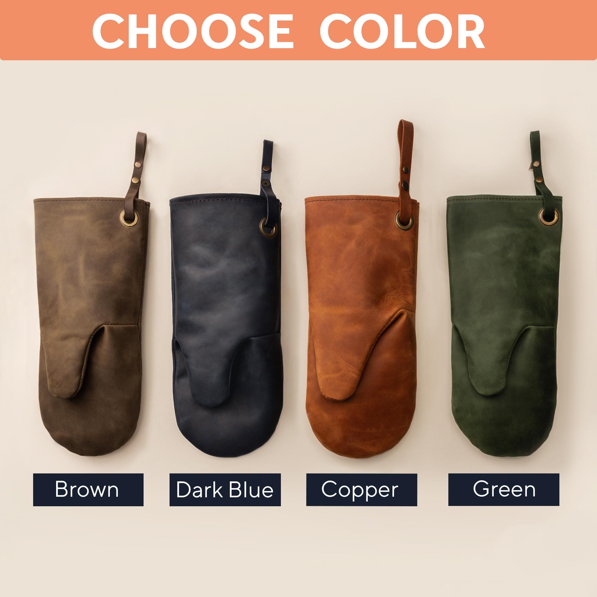 Premium Leather Grill Mitts – Custom BBQ Gloves for Grilling, Smoking ...