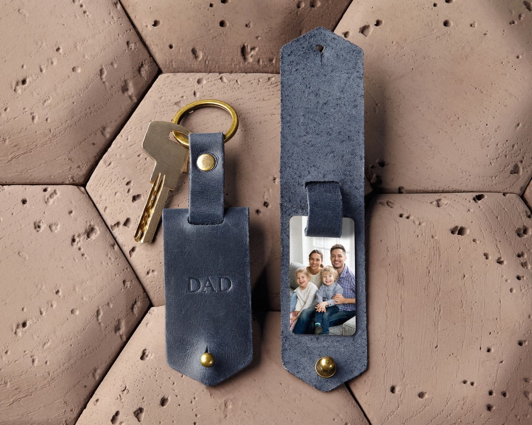 Leather Photo Keychain, Leather Photo Keyring,keychain Gift, Leather ...