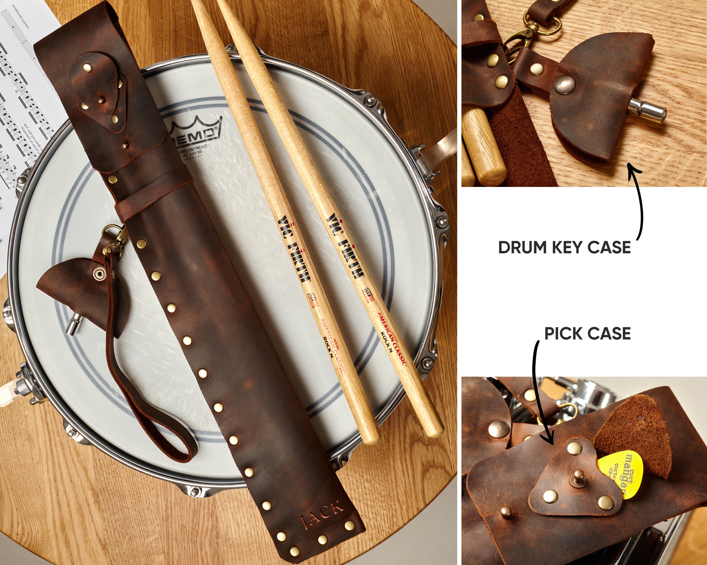 Custom Drumstick Pouch, Personalized Drumstick Bag, Drummer Leather Bag ...