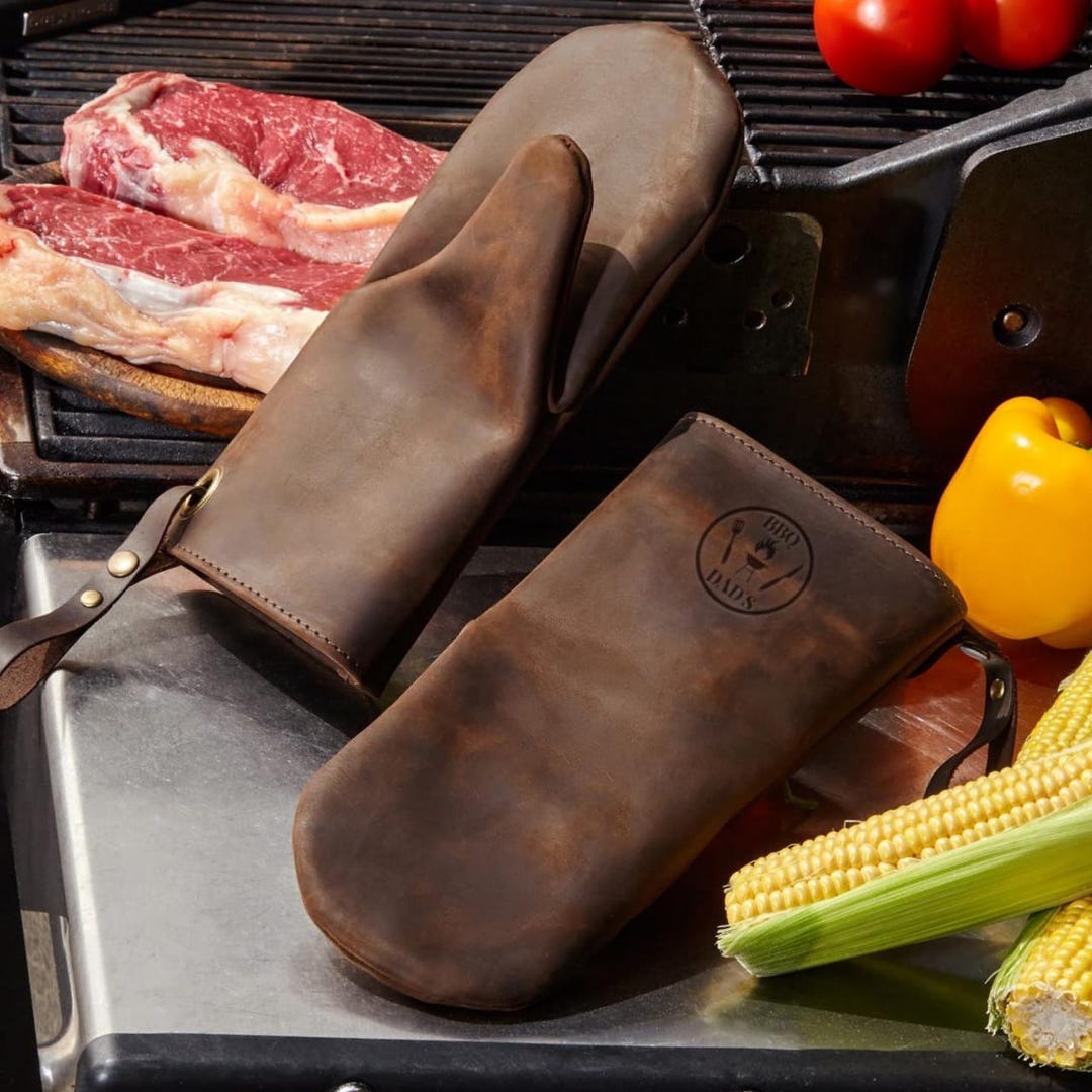 Leather Grill Gloves Personalized, Christmas Gift for Husband, Dad ...