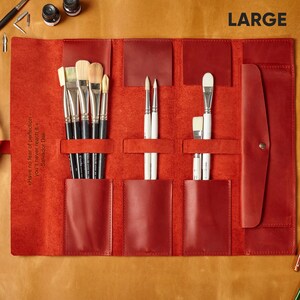 Artist Tool Roll Bag, Leather Brush Roll, Birthday Art Gift, Travel Art ...