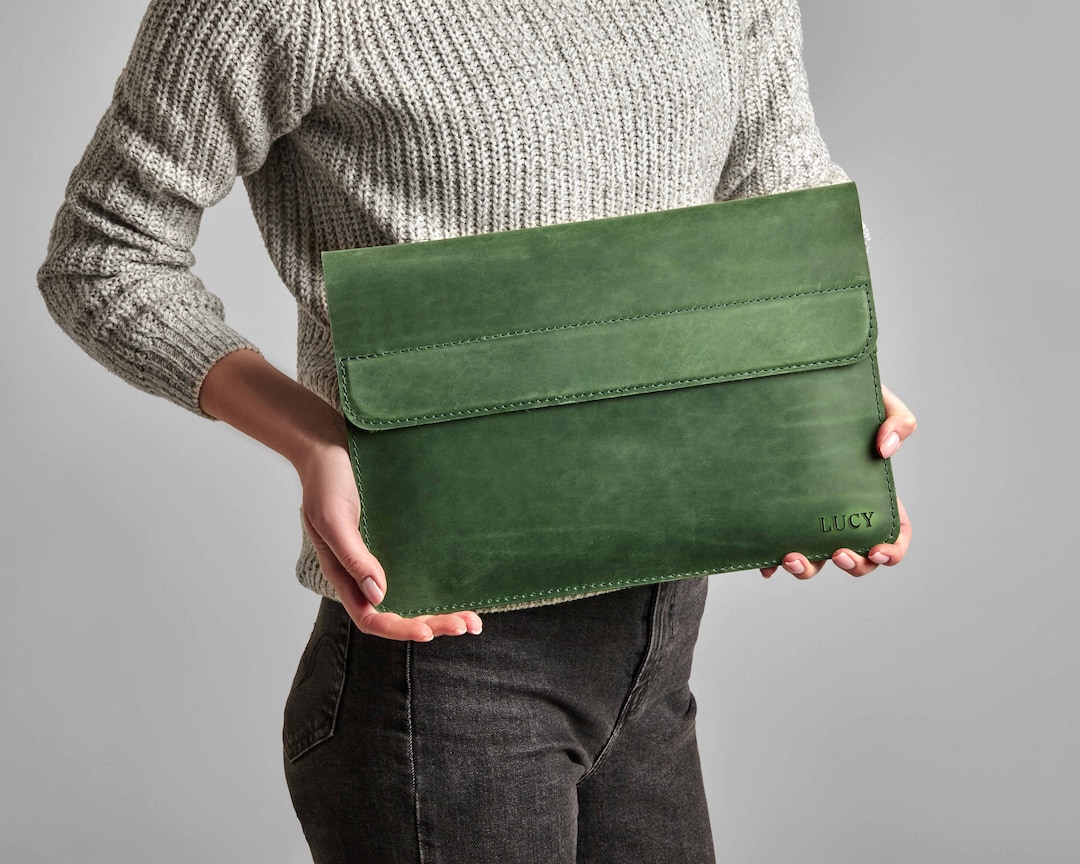 Leather Laptop Bag, Custom Gift for Her, Womens Personalized Laptop ...