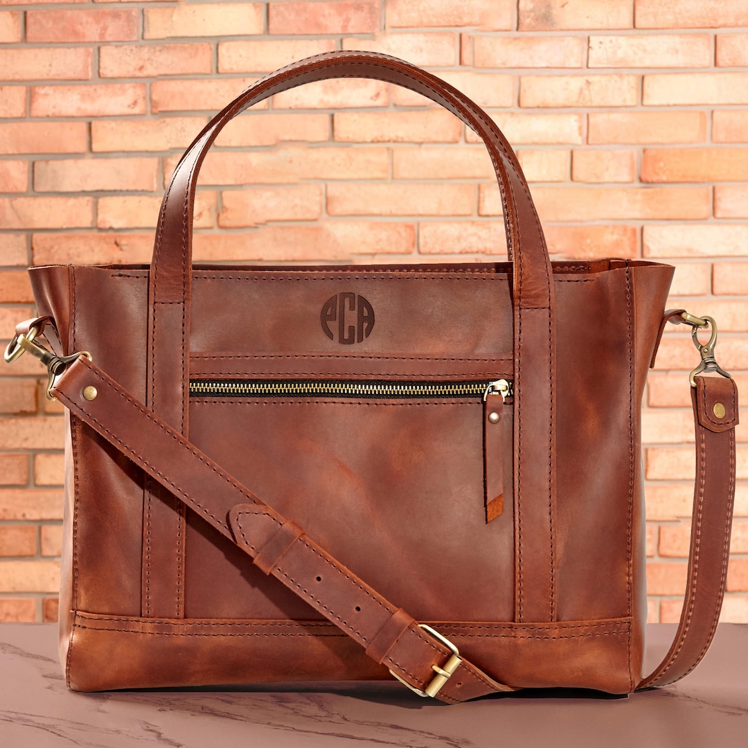 Custom Handbag, Woman Bag With Zipper, Leather Bag for Work With Your ...