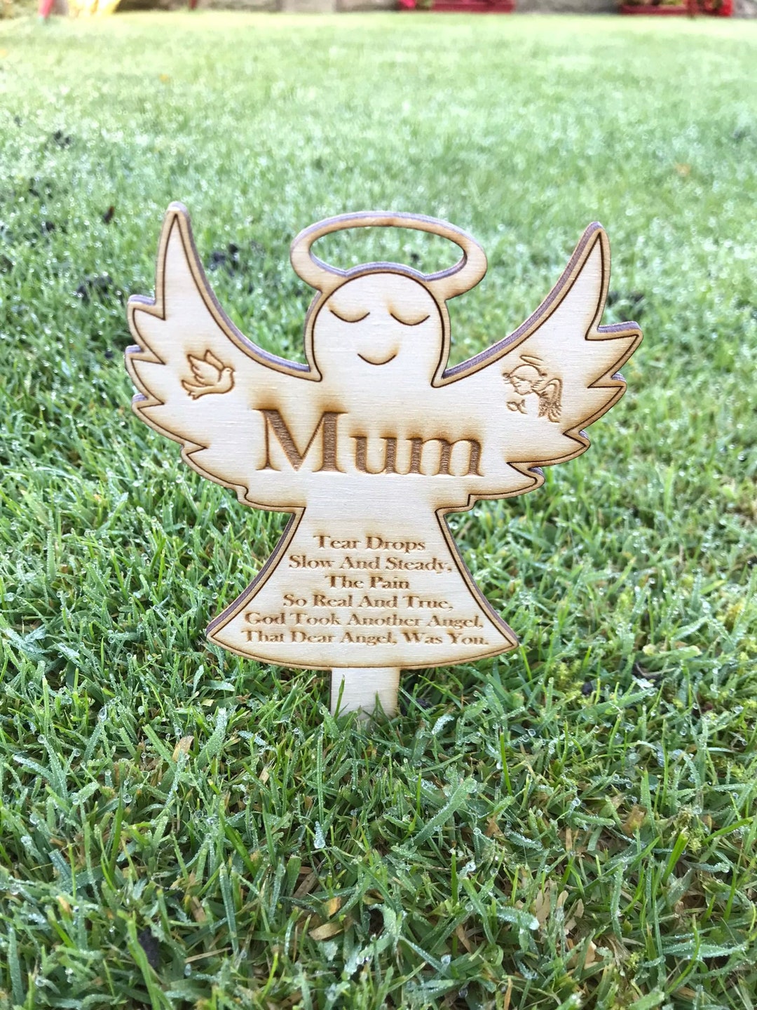 Wooden Angel Spike Grave Memorial - Etsy