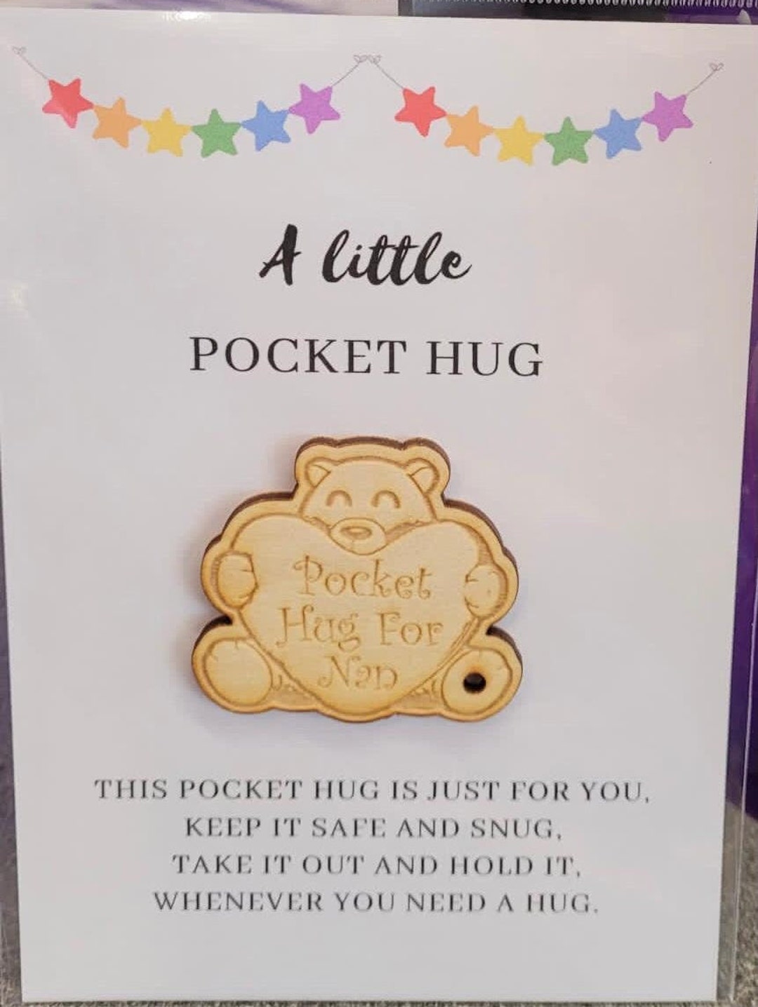 4 X Personalised Card Backed Pocket Hugs - Etsy