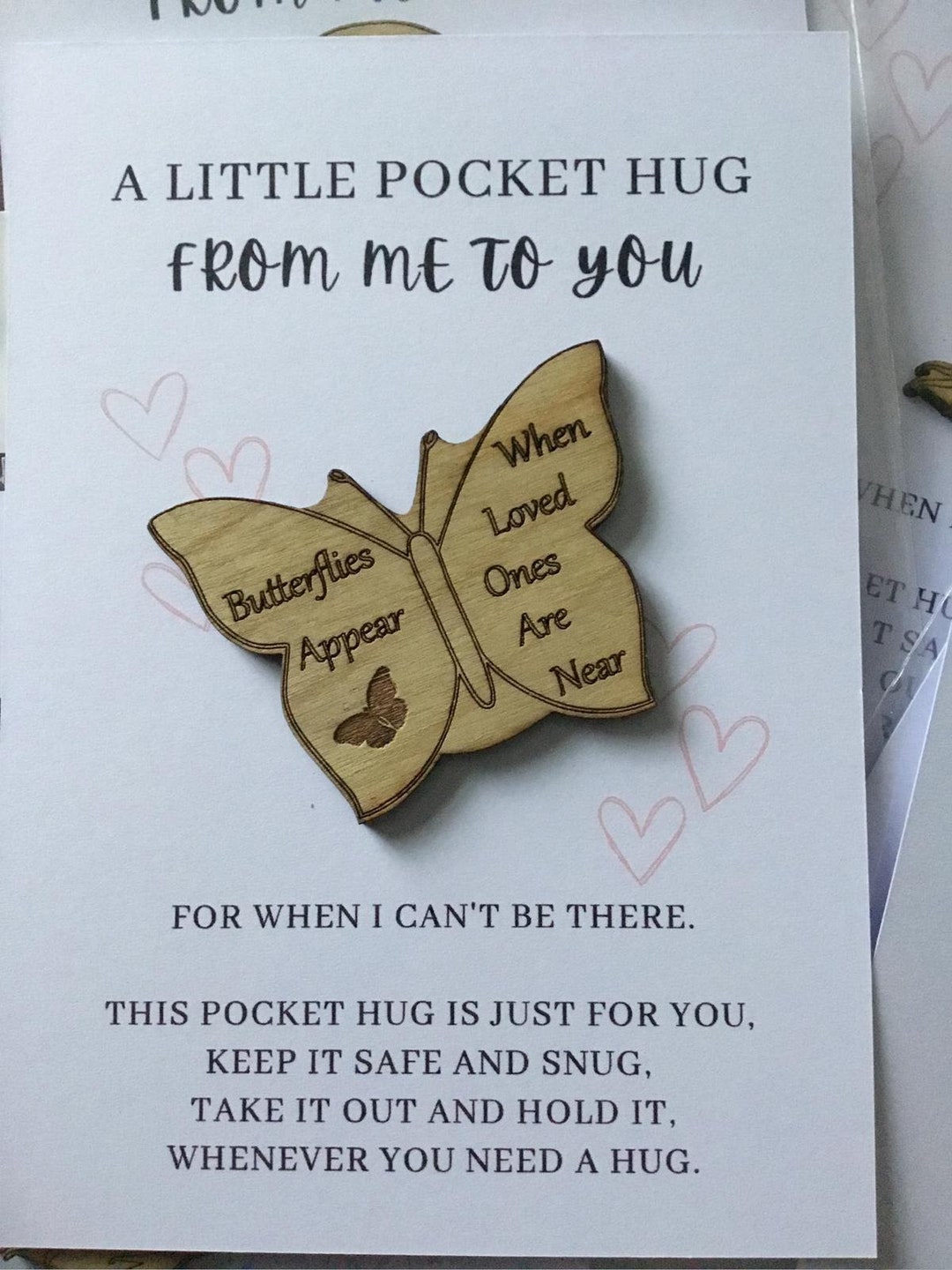 Card Backed Butterfly Pocket Hug - Etsy